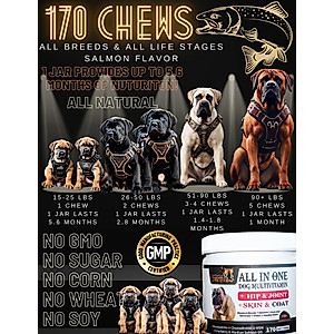Barbarian Boerboels All in One Dog Multivitamin for Hip and Joint, Skin and Coat, 170 Count.