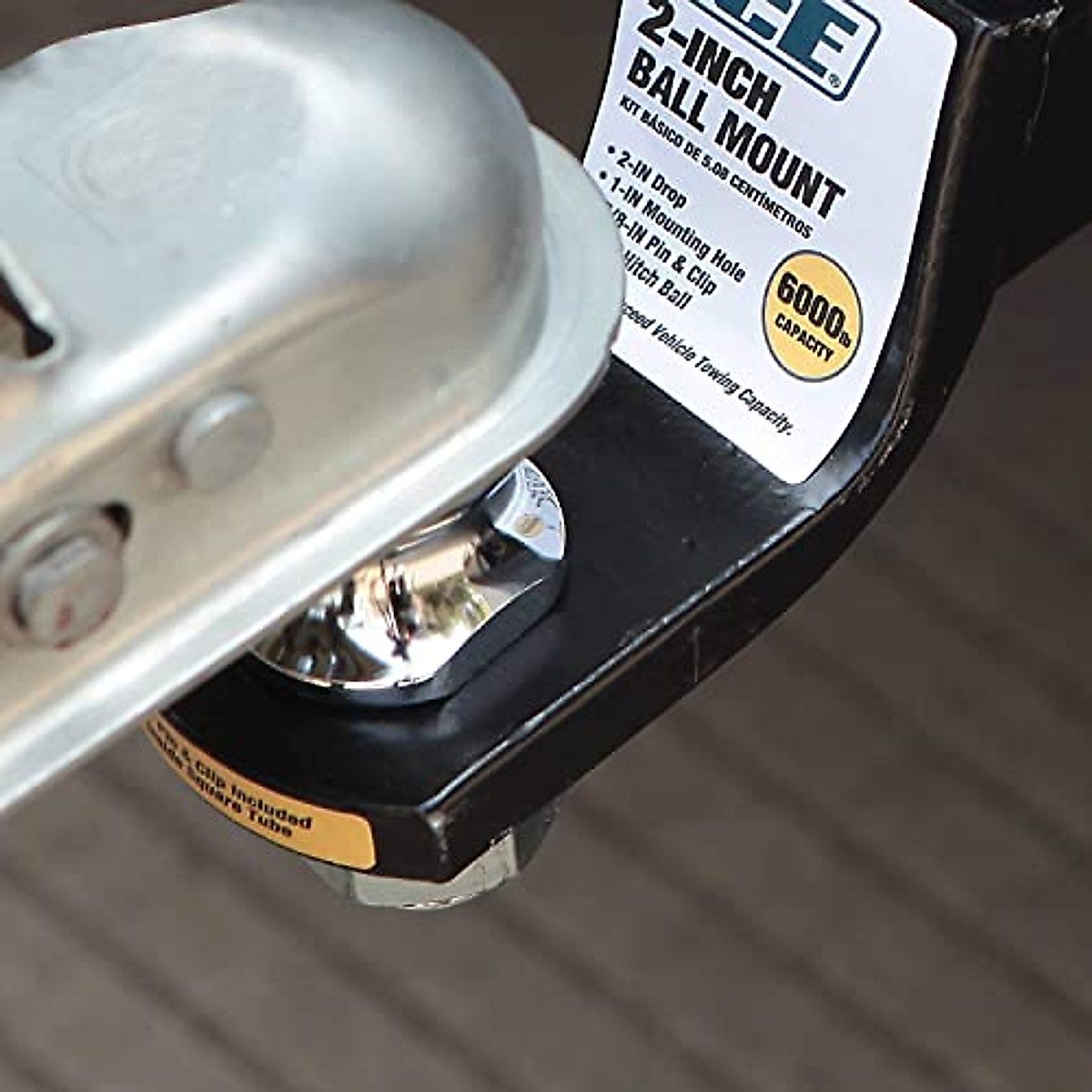 TCE ATRLY2002U Torin Trailer Hitch Ball, 2 Inch Diameter, 3 Ton (6,000 lbs), 1 x 2-1/8-Inch Shank