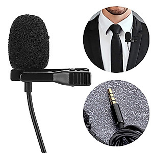 143 Tie-Clip Pocket Microphones, Mobile Hands Clip-on Mic, Mini Recording Lapel Microphone with 3.5mm Plug, Karaoke Mobile Phone Microphone,for Gatherings, Meeting,