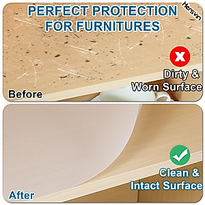 Hersvin Shelf Liners 24 in x 20 ft EVA Drawer Mats, Non-Adhesive Cupboard Pad, Kitchen Cabinet Lining Fridge Cushion (Transparent Stripe, 61x610cm)