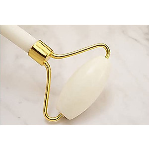 SENSE ISLAND Face Roller Jade Roller for Face, Eye Skin Care, Genuine Jade Stone Facial Roller Massager(White)