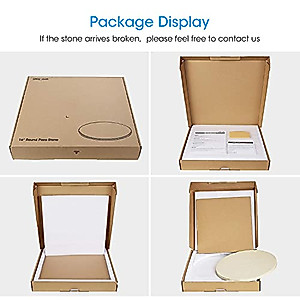 Unicook 16 Inch Round Pizza Baking Stone, Heavy Duty Cordierite Pizza Stone for Oven and Grill, Thermal Shock Resistant, Ideal for Baking Crisp Crust Pizza, Bread and More, Includes Scraper