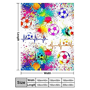 Super Soft Soccer Blanket Lightweight Cozy 3D Printed Flannel Baseball Basketball Throw Blankets for Sport Fans Kids Adults Gifts 50"X40"