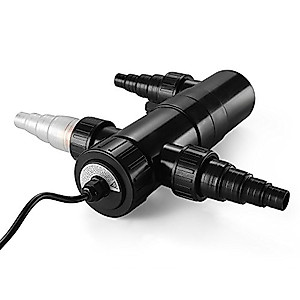 Flexzion 18 Watt UV Sterilizer Light 110V Water Clarifier Lamp Ultraviolet Filter with Bulb Tube Power Adapter for Aquarium Pond Tank Gold Fish Reef Koi (CUV-118)