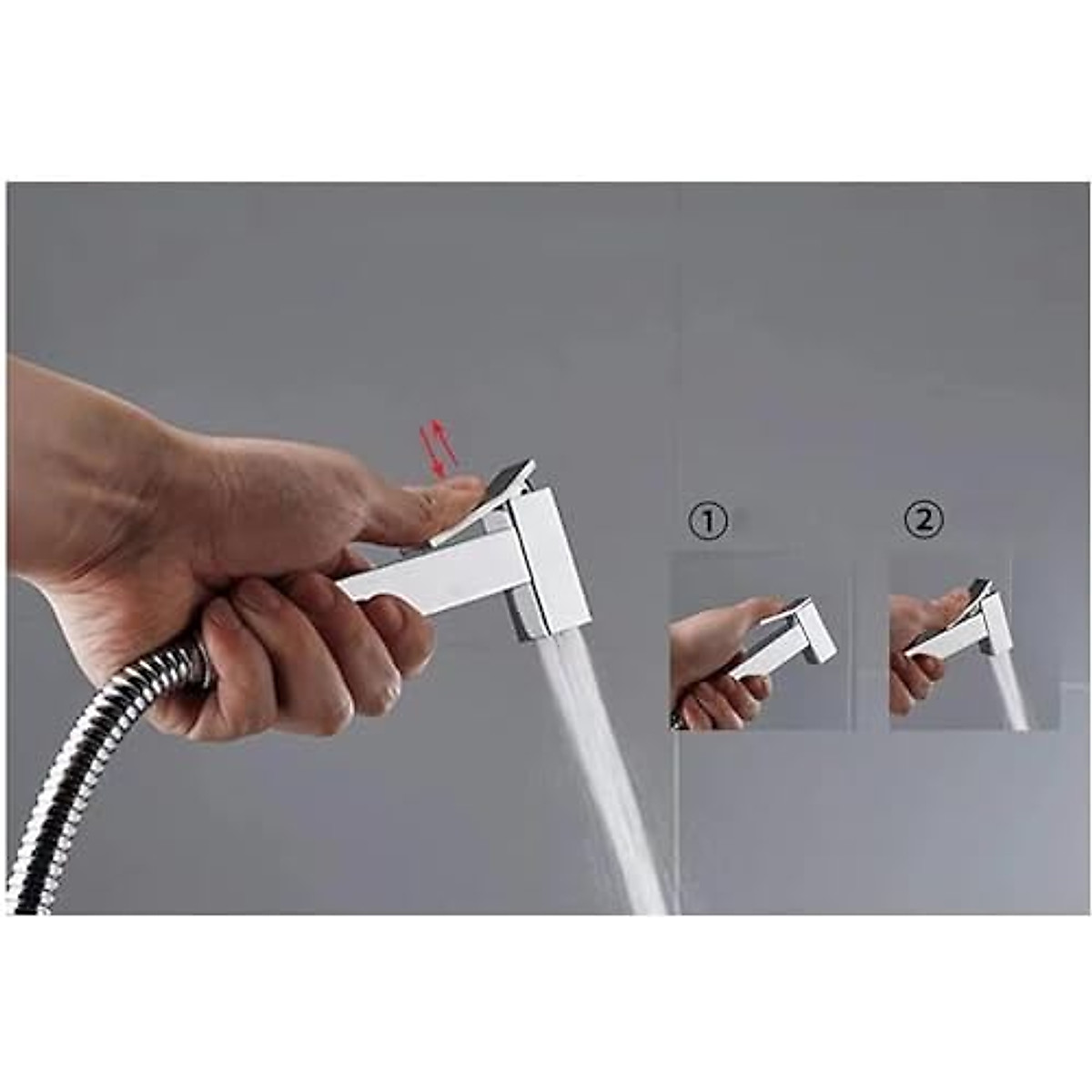 BINCAVIDOU Portable Toilet Shower, Complete French Toilet Shower Kit, Built-in Toilet Shower, Complete Steel Toilet Shower Kit, Handheld Bidet Sprayer for Toilet, A Gold, White