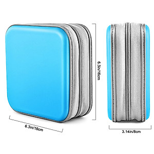Bivisen CD Case, DVDs Wallet Holder, CD/DVD Case Wallet 40 Discs Heavy Duty Bag Binder Storage Booklet Album (Sky Blue)