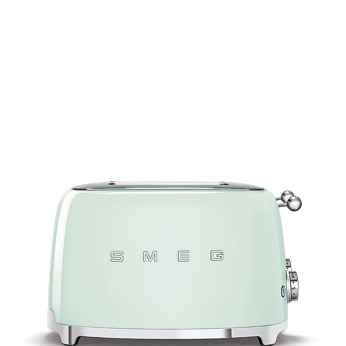Smeg 50's Style Retro Aesthetic 4 Slice Toaster 6 Presets Extra Wide Slots Pastel Green TSF03PGUS