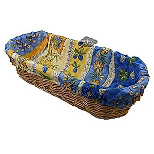 Monaco Blue French Baguette Basket with Removable Liner by Le Cluny
