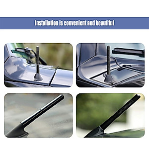 Tecreddy Universal Car Antenna Mast Carbon Fiber Truck Vehicle Replacement Short Antenna 4.7 inch Compatible with Ford, Dodge, Jeep, Toyota, Nissan, Mazda