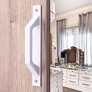 ALUWINDOORS 7.9 Inch Sliding Barn Door Handle White 2 Pack Gate Handle Wooden Door Pull Handle for Sliding Barn Door Fence Garage Shed
