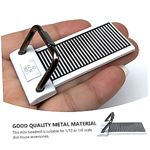 NUOBESTY Miniature Furniture Dollhouse Accessories Metal Treadmill Decoration Fitness Equipment Model for Doll House Ornament