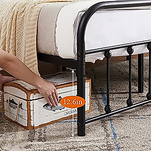 VECELO Metal Platform Bed Frame, Mattress Foundation with Headboard & Footboard,No Box Spring Needed,Twin Size