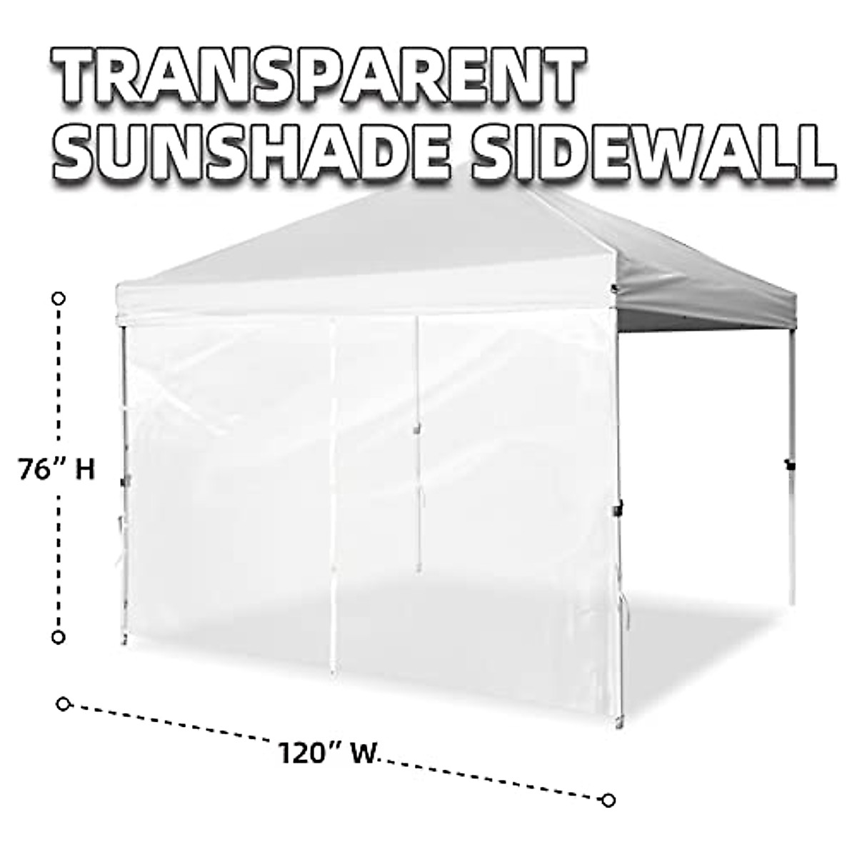 Turtle Life Clear Sidewall for 10 x 10 Pop up Straight Canopy Tent, Transparent Sunwalls, 1 Pack Panel Only