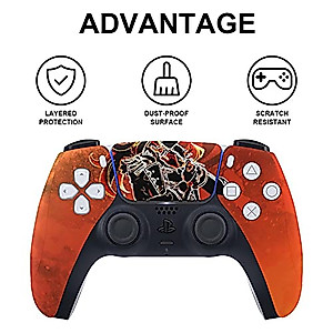 PlayStation 5 optical drive version sticker protective cover, DarkKnight Hero Soul ps5 controller protective shell (compatible with ps5 optical drive)