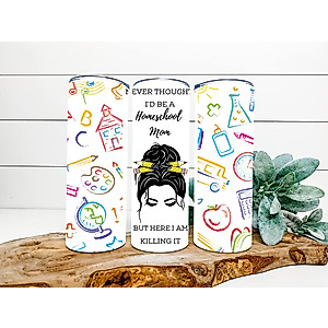 Homeschool mom tumbler, tumbler with straw and lid, homeschooling, school supplies, gift for mom