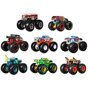 Hot Wheels Monster Trucks Live 8-Pack, Multipack of 1:64 Scale Toy Monster Trucks, Characters from The Live Show, Smashing & Crashing Trucks, Toy for Kids 3 Years Old & Up
