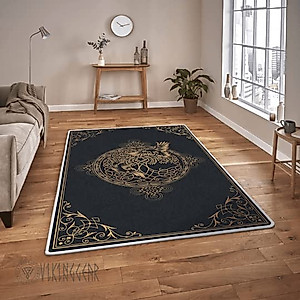 Viking Raven and Tree of Life - Viking Area Rug, Raven Area Rug, Personalized Carpet Viking, Viking Area Rugs for Living Room, Viking Carpet Bedroom Full Size (3x5, 4x6, 5x8)