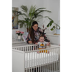 BaeBae Goods Premium Crib Sheets for Baby Boys and Girls, 4 Pack, Soft and Breathable Jersey Knit Fitted Sheet Set, Grey and White, Cute Gender Neutral Nursery Mattress Bedding, Universal Fit