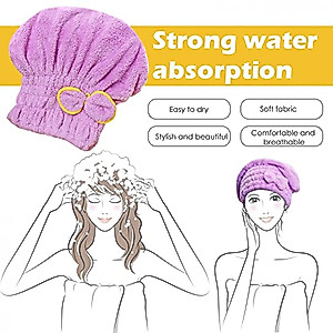 Hair Drying Towel Wrap, Coral Fleece Dry Hair Cap for Women and Men, Fast Drying Hair Turban Soft, No Frizz Hair Wrap Towels for Women Wet Hair, Curly, Longer, Thicker Hair