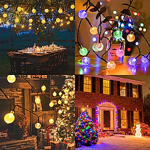 Ollimy Globe String Lights USB Powered, 40FT 80LED Waterproof Christmas Lights with Remote, Warm White+Multicolor Fairy Lights for Indoor Outdoor Christmas Home Party Patio Garden Wedding