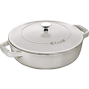 Staub 40501-484 Braiser Sauté Pan, Campagne 9.4 inches (24 cm), Two Hands, Cast Iron, Enameled Pot, Shallow Type, Sukiyaki, Induction Compatible