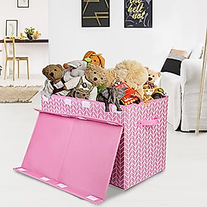 Mayniu Large Toy Storage Box Chest with Lid, Sturdy Toys Boxes Bin Organizer Baskets for Nursery, Closet, Bedroom, Playroom 25"x13" x16"