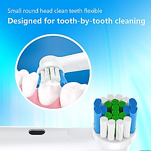 BUKURII Replacement Toothbrush Heads Compatible with Oral B Electric Toothbrushes, 4 Count, Small Round Head for Pro Series, Refills for Braun Model 3756 3757 3744 3765 4729 4731