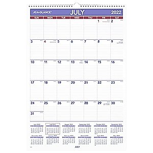 AT-A-GLANCE 2022-2023 Wall Calendar, Monthly Academic, 15-1/2" x 22-3/4", Large, Student (AY328) - July 2022-June 2023
