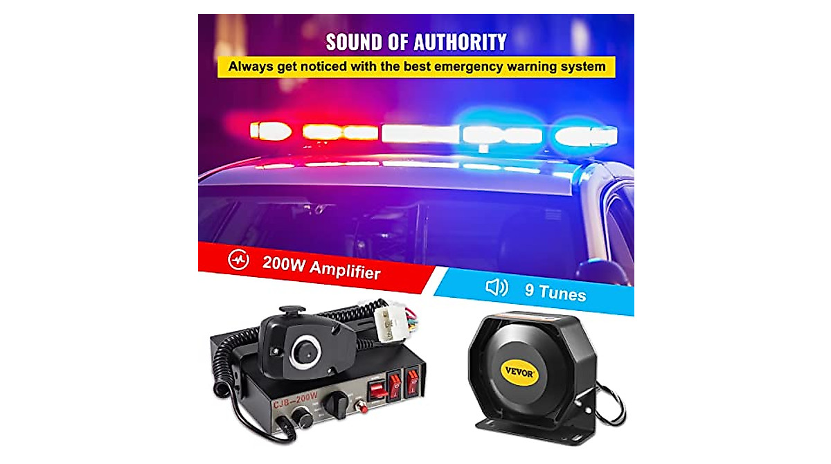 Mophorn 200W Car Warning Alarm Kit for Emergency & Vehicle Safety