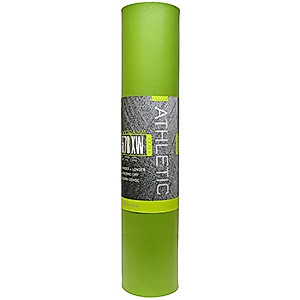 Gaiam Athletic Yoga Series duraMAT Xtra-Wide Mat, Green, 5mm