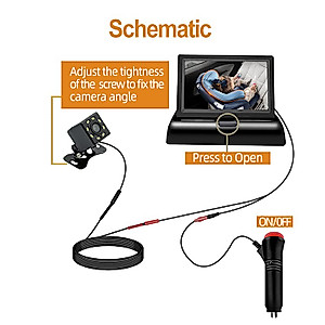 AllRuby Baby Car Mirror, View Infant in Rear Facing Seat with Wide Crystal Clear View,Camera Aimed at Baby-Easily to Observe The Baby's Every Move (4.3 inch)