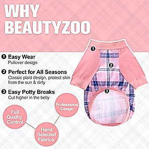 BEAUTYZOO Dog Clothes for Small Medium Dogs, Pet T Shirts Cotton Stretchy Dog Shirts for Spring Summer Days, Puppy Clothes Vest Size XS S for Boy or Girl Outfit Apparel Pink Brown