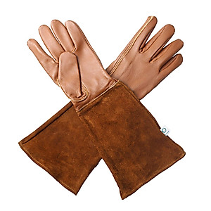 Kim Yuan Rose Pruning Gloves for Men and Women. Goatskin Leather Gardening Gloves