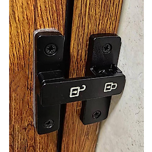 Sliding Door Lock bar barn Door Latch Hook-and-Eye Buckle Wooden Fence Door Lock Black Door Latch Lock Ship Window Lock Door latches Internal (Black)