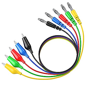 CAMWAY 25pcs Back Probe Test Lead- 15pcs Back Probe Pins & 5pcs Banana Plug to Alligator Clip 5 PCS Alligator Clips for Multimeter Diagnosis Circuit Testing