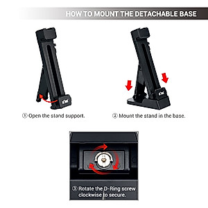 2 in 1 Versatile Tablet Tripod Mount and Desktop Stand, Tablet Tripod Clamp Holder with Cold Shoe for iPad Pro Air Mini, Fire Tablets, Samsung Galaxy Tabs to be Used on Tripod, Selfie Stick & Desk