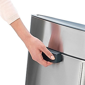 Brabantia 10.6 Gal Kitchen Touch Trash Can New (Brilliant Steel) Removable Lid, Soft-Touch Open, Garbage Can + Bags