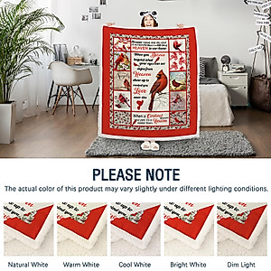 BEDMUST Cardinal Blankets and Throws Soft Cozy Red Bird Sherpa Blanket Women Bedroom Decor Cardinal Memorial Gifts for Grandma (60x80 inches)