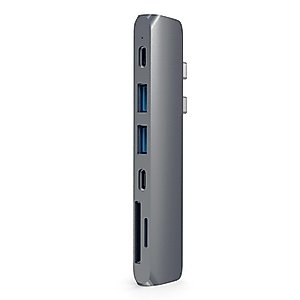 Satechi USB C Hub Adapter, USB C Dongle 7 in 1, USB C with 4K HDMI, 87W USB C PD Charging, USB C Data, 2 USB-A Data, Micro/SD Card Readers, for MacBook Pro/Air M1 M2 M3 M4 - Space Gray
