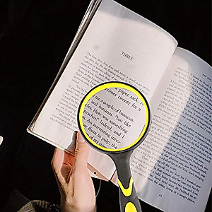 MODOWEY 4Pcs Magnifying Glass, 10X Magnifying Glass Handheld for Kids Seniors, 75mm Magnify Glasses Lens Non-Slip Soft Handle Page Magnifier for Reading, Explorin, Crafts, Plant, Science