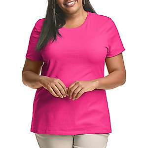 Just My Size Plus-Size Pure Cotton Jersey T-Shirt, Wide Classic Crewneck Tee for Women
