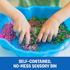 Educational Insights Playfoam Pluffle Sensory Station with 2 Colors of Playfoam Pluffle for Sensory Bins, Ages 3+