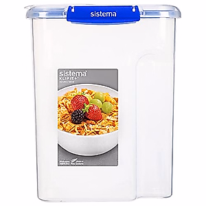 Sistema KLIP IT PLUS Cereal Storage Container | Airtight 4.2 Litre Food Pantry Storage Container | 4.2L | BPA-Free