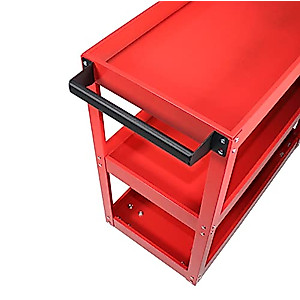 Dragway Tools 3 Tray Service Utility Cart 150 LBS Load Capacity with Swivel 360° Wheels Tool Cart Multifunctional