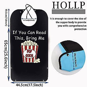 HOLLP Popcorn Lover Gift Bring Me Popcorn Reusable Adult Bibs with Crumb Catcher Popcorn Fan Gift (Popcorn)