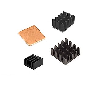 Easycargo Raspberry Pi 4 Heatsink Kit Aluminum + Copper + 3M 8810 Thermal Conductive Adhesive Tape for Cooling Cooler Raspberry Pi 4 B, 3 B+, Pi 3 B, (4pcs)