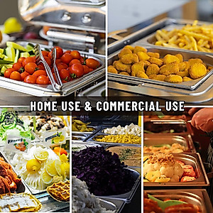 6 Pack Food Pan Commercial Tray Full Size 4" Deep Steam Table Stainless Steel Table Pan Restaurant Catering Hotel Food Warmers Cookware