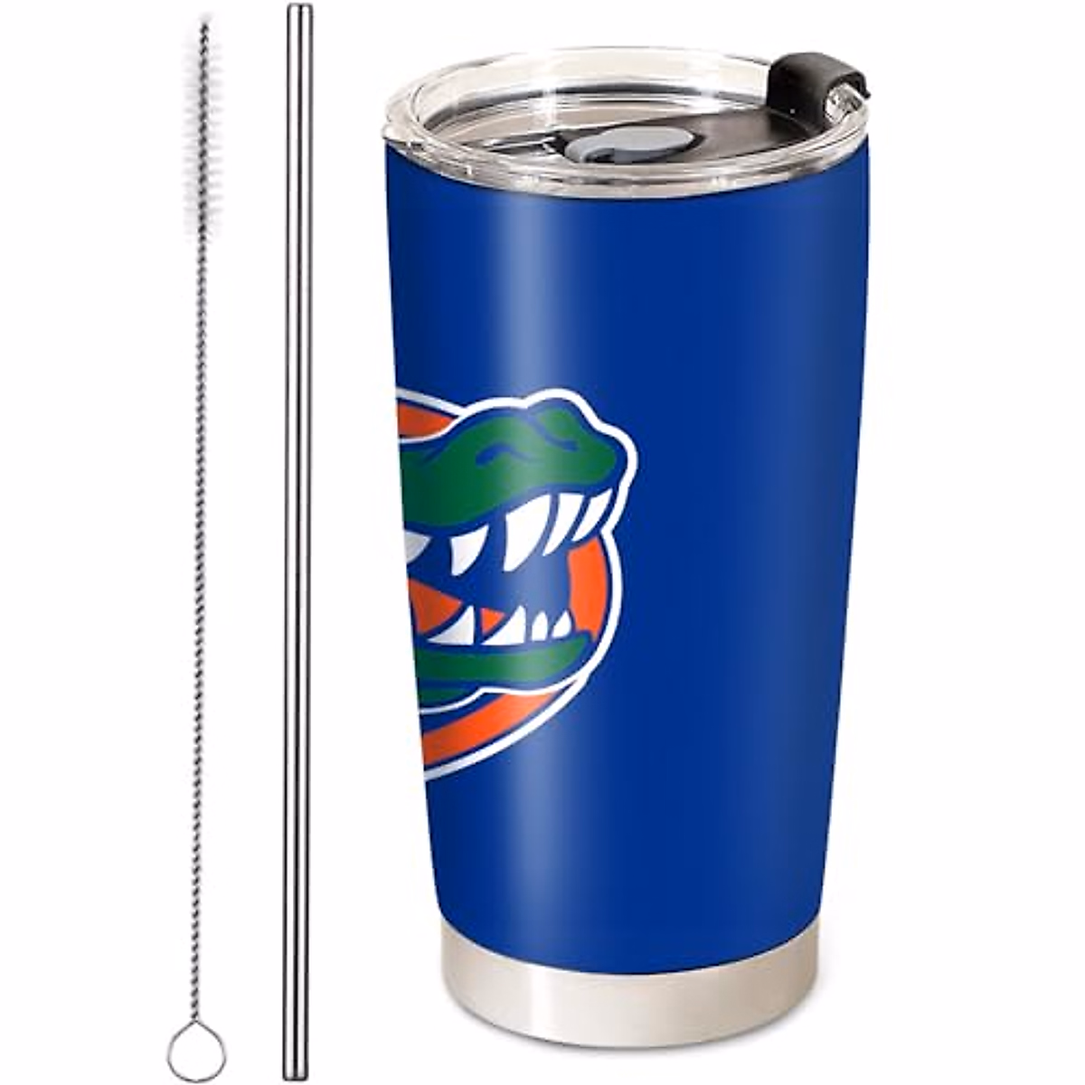 Generic 20oz College Football Tumbler, Stainless Steel Vacuum Travel Tumbler Cup with Lid and Straw, Coffee Mugs Gift for Florida Drinks