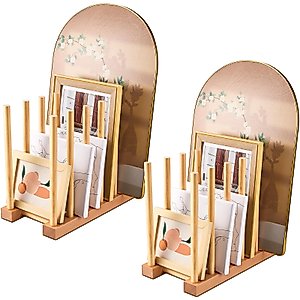 Ctosree 2 Pcs Wood Art Storage Rack Art Drying Rack Display Canvas Storage Canvas Rack Art Storage Holder Stand for Drawing Canvas Board Panel Print Matter Paper Pad Backing Plate, 8.3 x 15 x 13.7 in