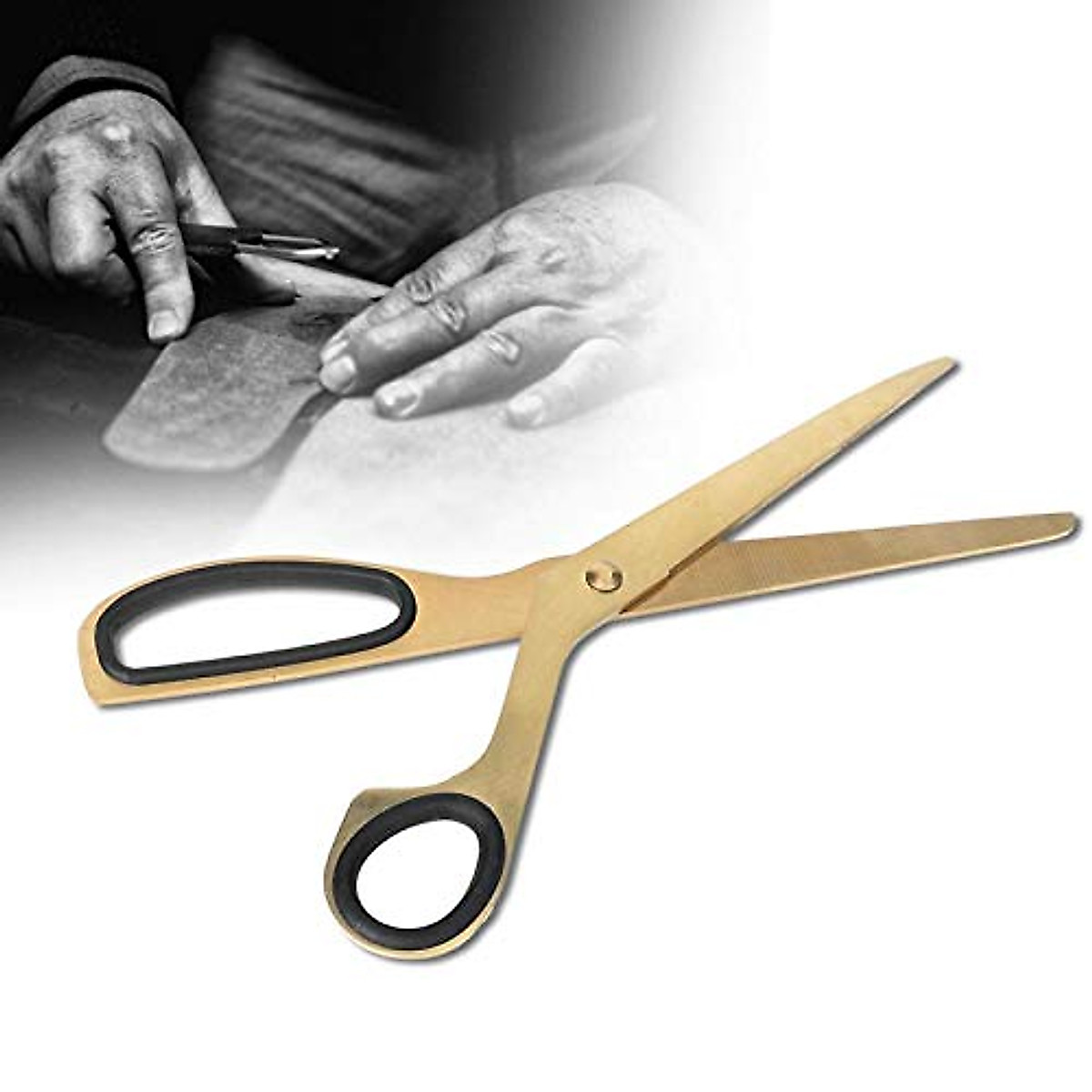 Lightweight Elegant Unique Simplified Golden Scissors, Gold and Black Golden Scissors, Crop Decoration for Office Home